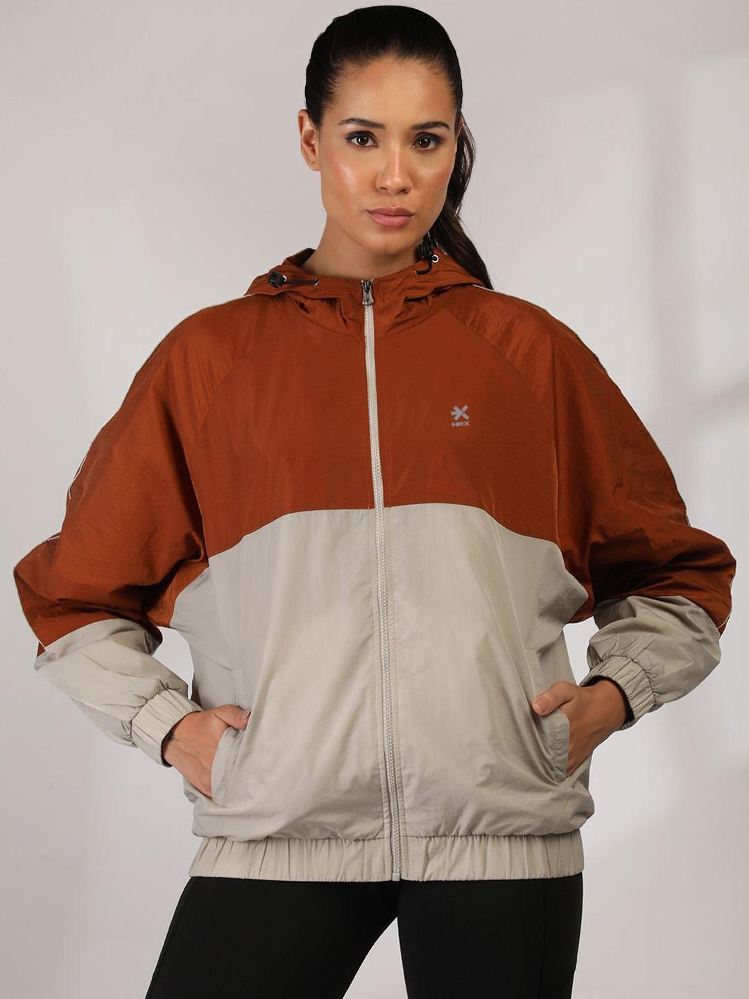 Buy HRX By Hrithik Roshan Women Hooded Colourblocked Windcheater Sporty ...