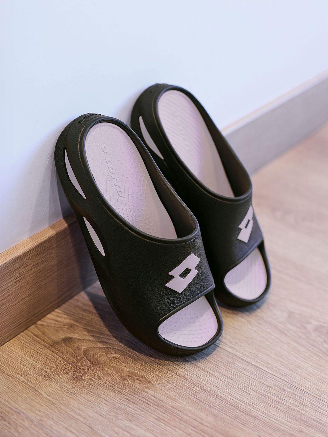 Buy Lotto Women Esotica Slide Black Slides - Flip Flops for Women ...