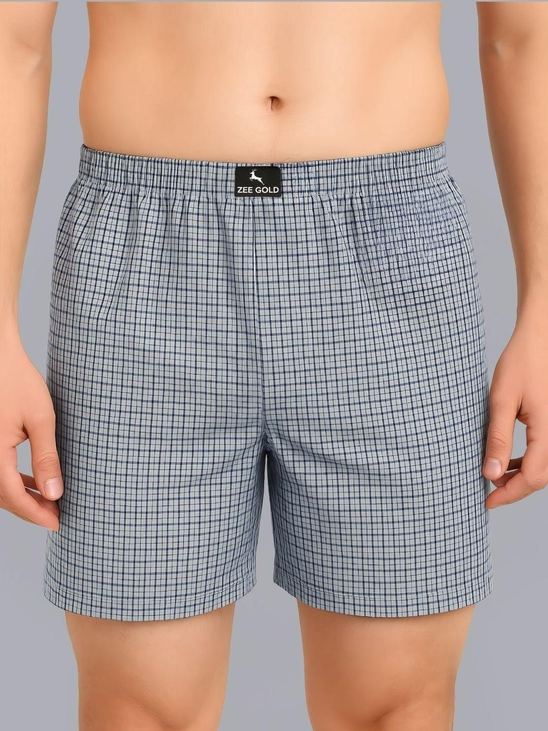 Buy Zee Gold Men Checked Mid Rise Cotton Boxers - Boxers for Men ...