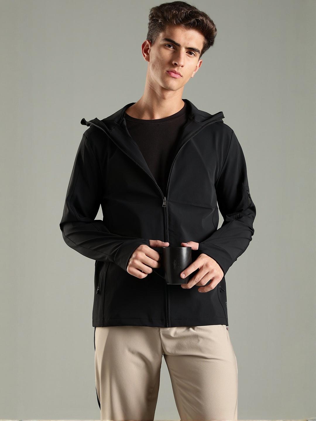 Buy DOMIN8 Men Water Repellent All Weather Zipper Hooded Jacket With ...