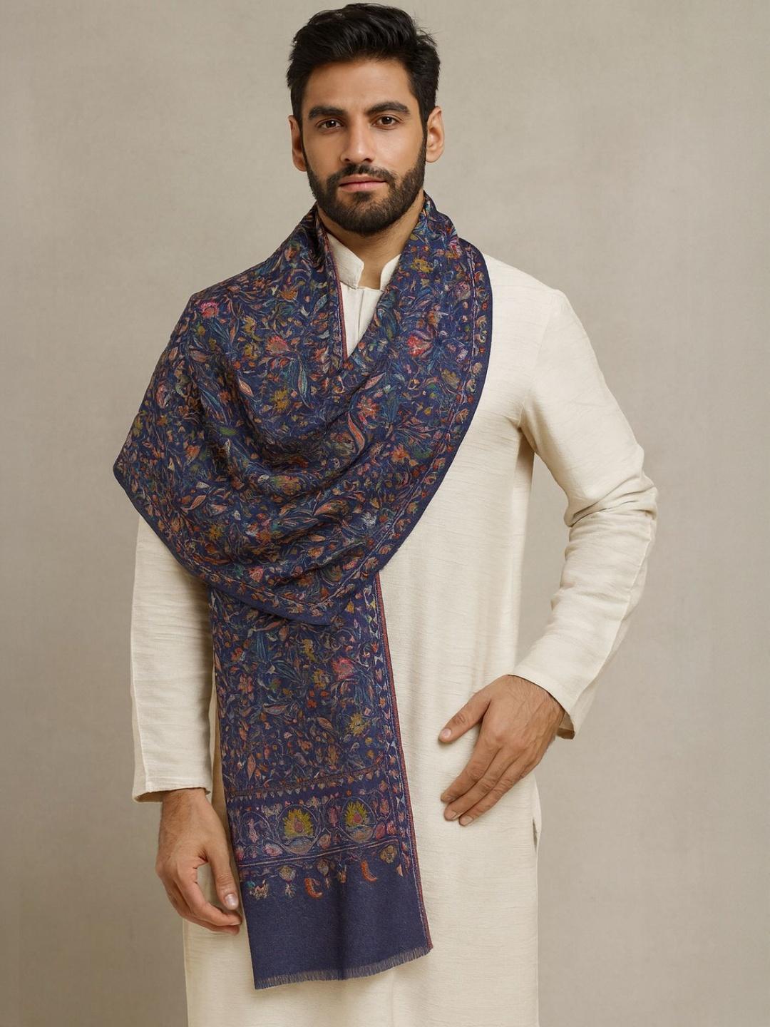 Buy MUFFLY Floral Soft Bamboo Kalamkari Printed Shawl - Shawl for Men ...