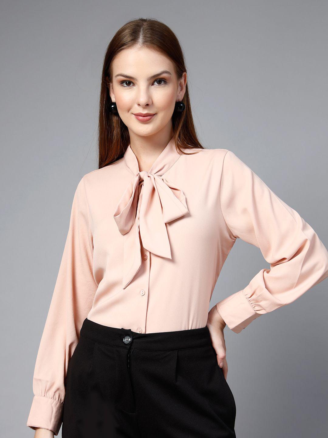 Buy Style Quotient Women Smart Fit Solid Band Collar Formal Shirt ...