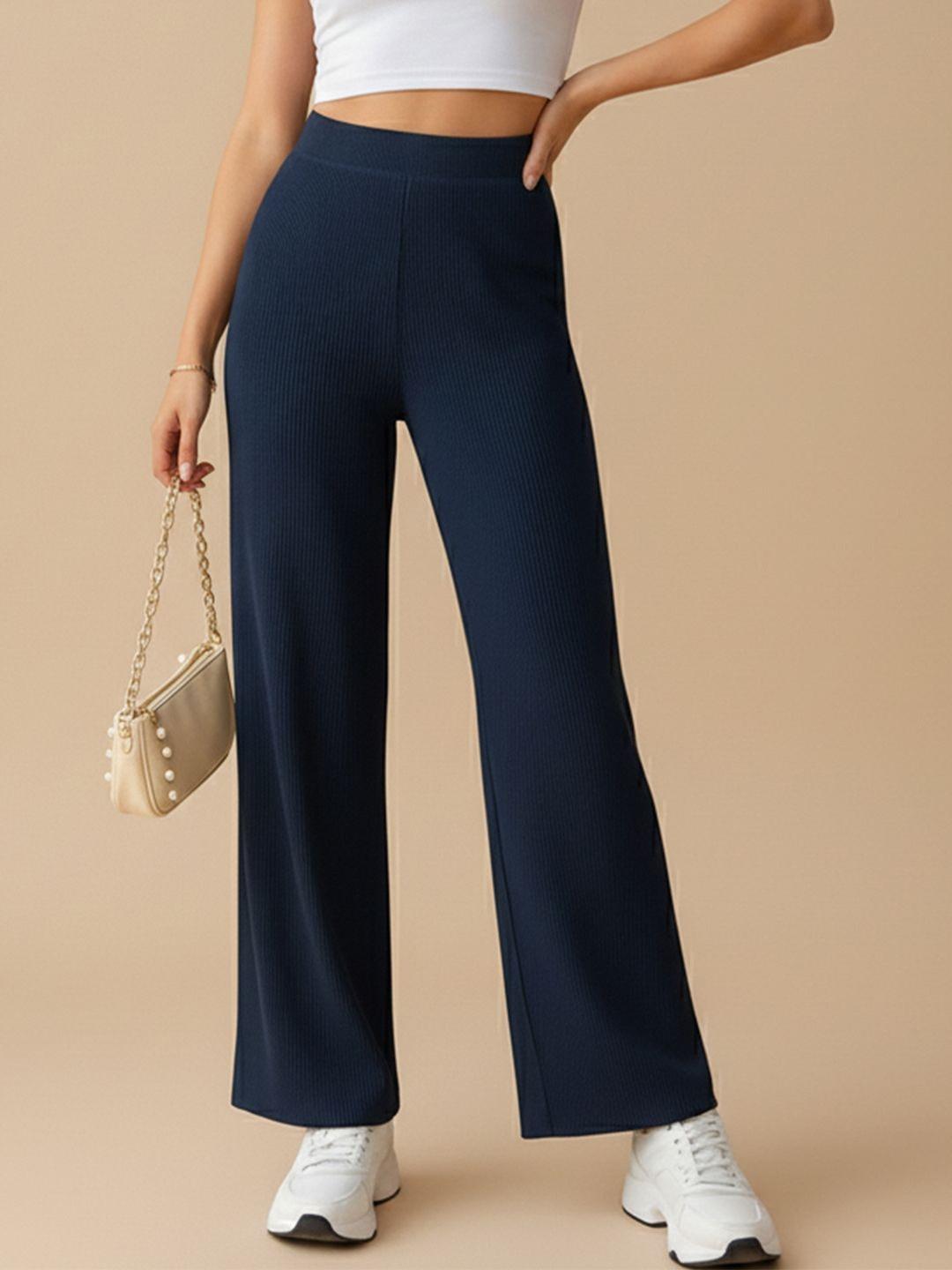 Buy DTR FASHION Women Comfort High Rise Trousers - Trousers for Women ...