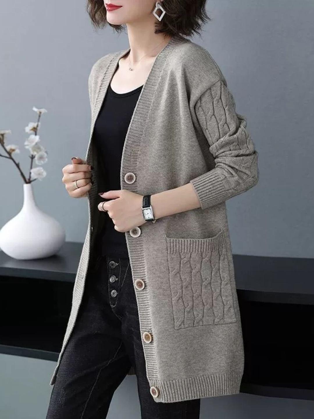 Buy StyleCast Women V Neck Long Sleeves Longline Cardigan - Sweaters ...