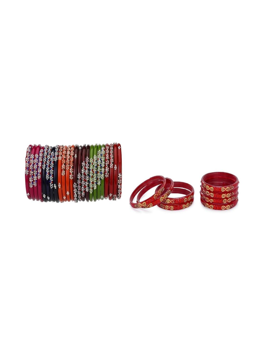 Buy SOMIL Set Of 32 Artificial Stones Studded Bangles - Bangle for ...