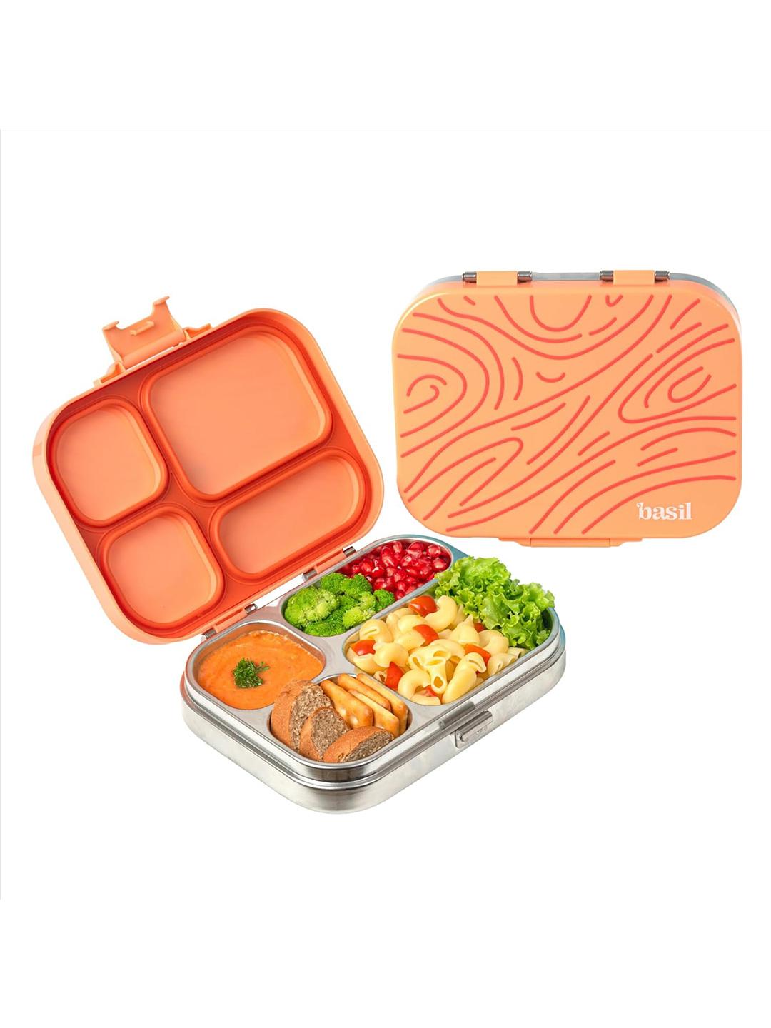 Buy BASIL Coral Swirl Stainless Steel 4 Compartment Bento Lunch Box ...