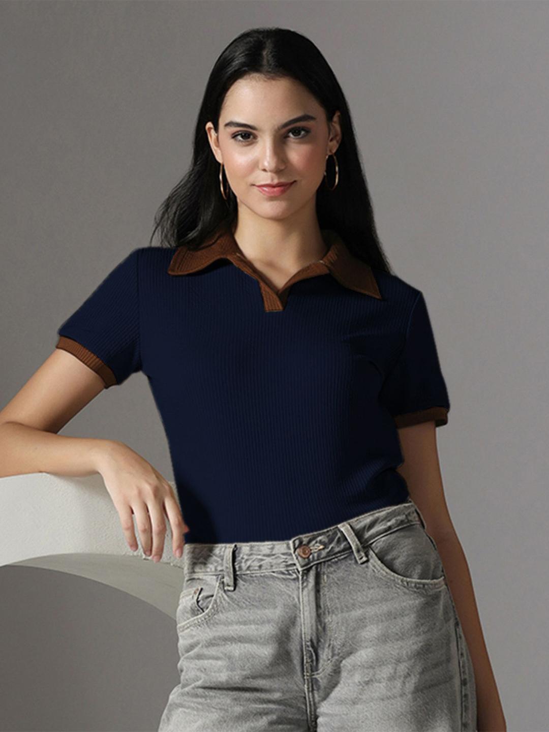 Buy Selvia Edge Women Polo Collar T Shirt - Tshirts for Women 37333962 ...