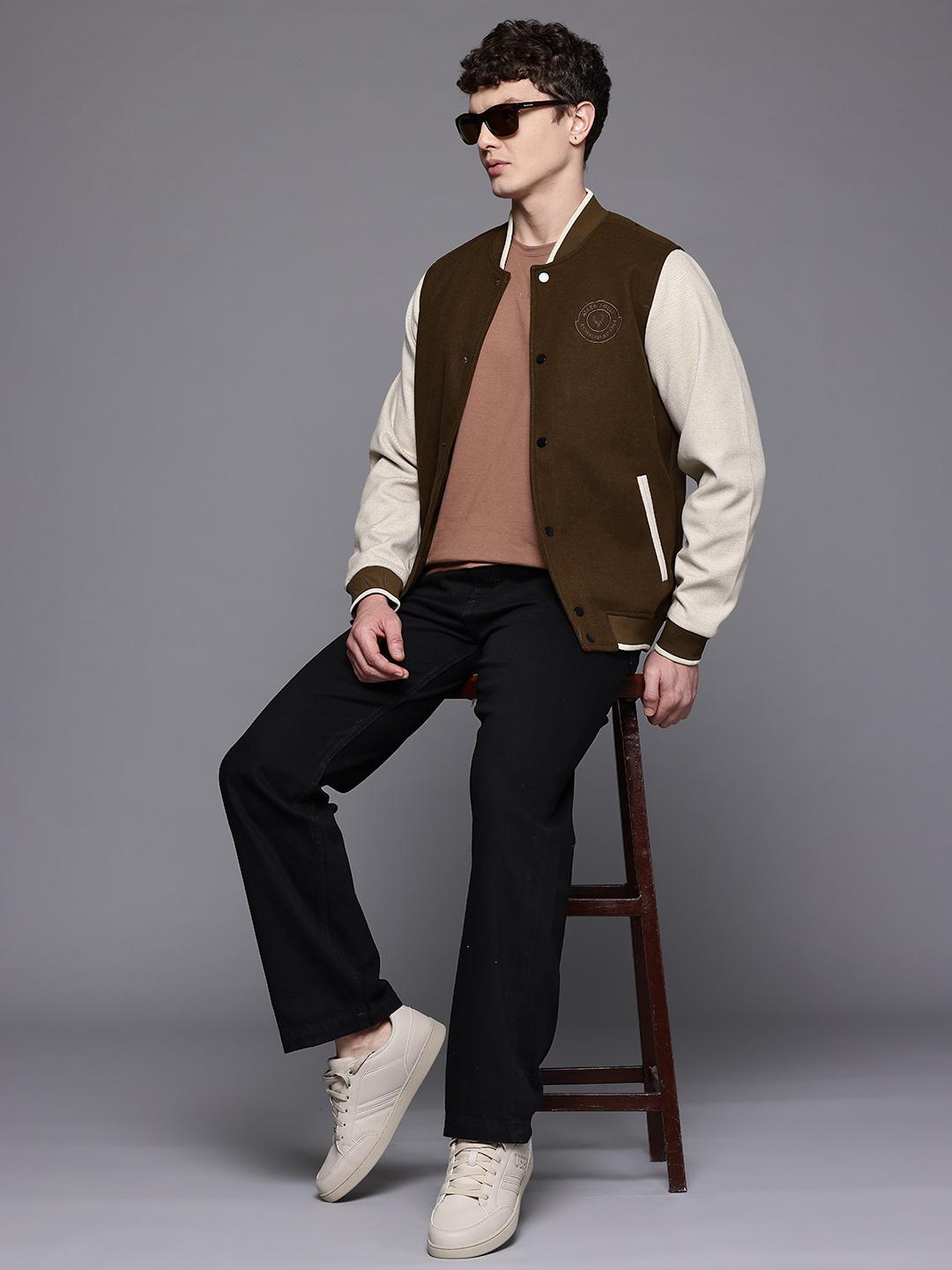 Buy Allen Solly Stand Collar Varsity Jacket - Jackets for Men 37188487 ...