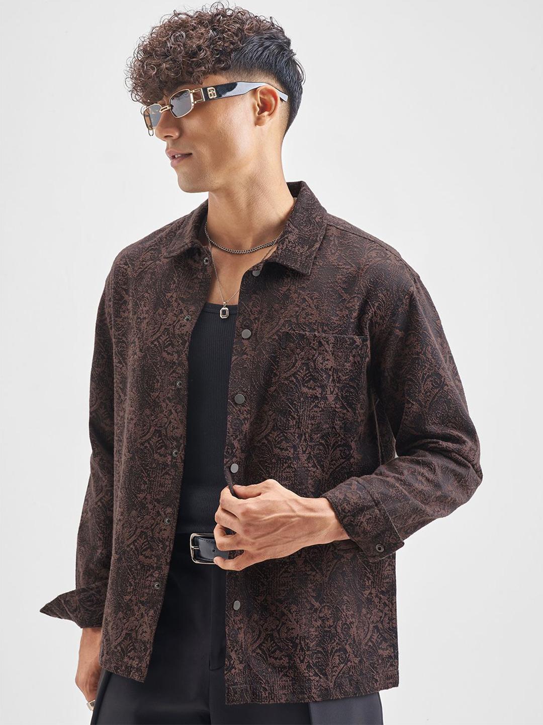 Buy HIGHLANDER Men Textured Relaxed Fit Shacket - Shackets for Men ...