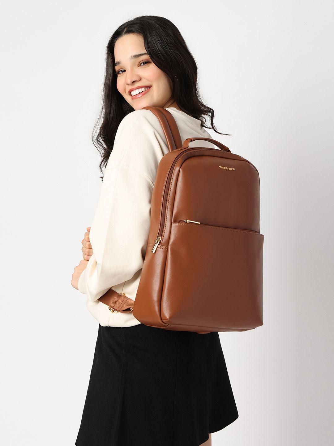 Buy Fastrack Tan Textured Backpack Fits Upto 14" Laptop - Backpacks for ...