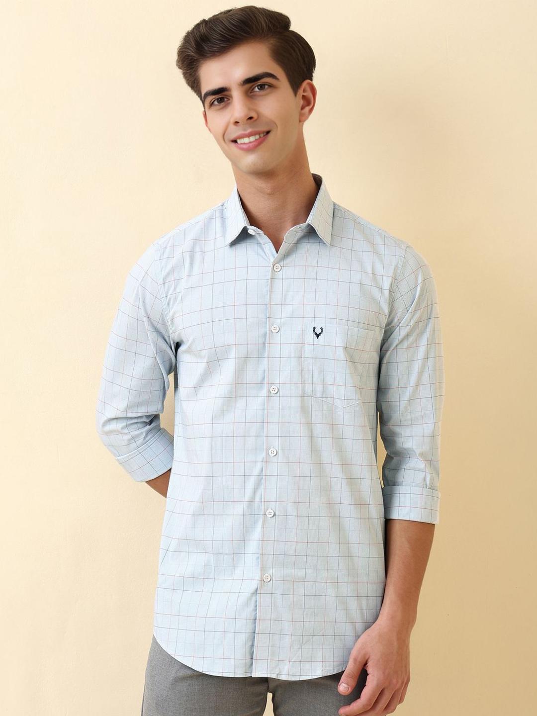 Buy Allen Solly Men Slim Fit Checked Casual Shirt - Shirts for Men ...