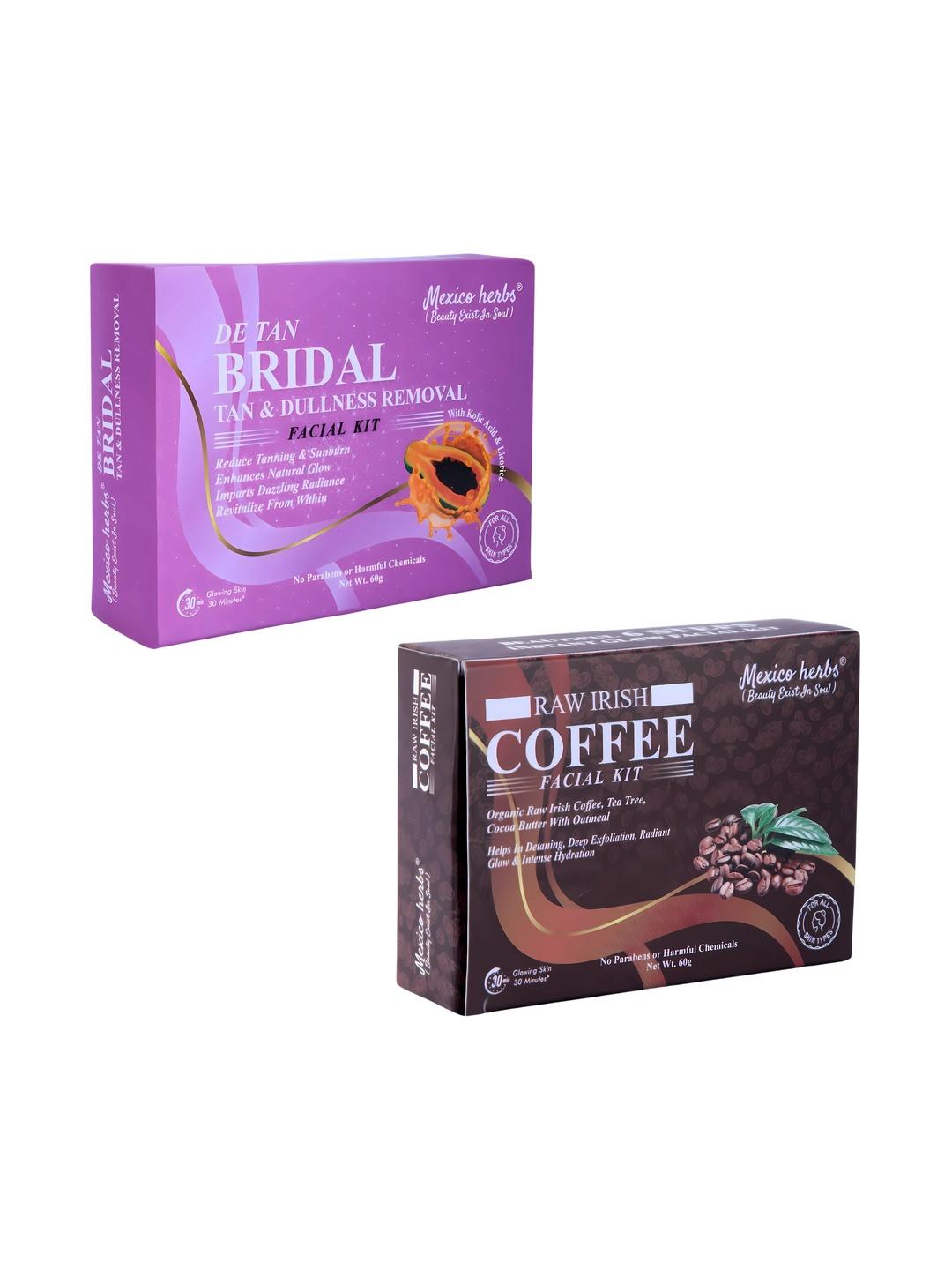 Buy Mexico Herbs Set Of 2 Bridal & Coffee Facial Kit For Anti Ageing 60 ...