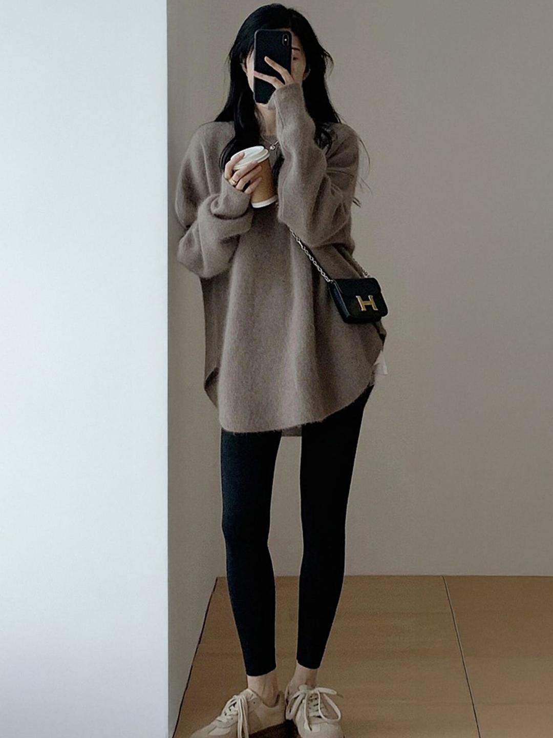Buy StyleCast Women Solid Round Neck Longline Pullover - Sweaters for ...