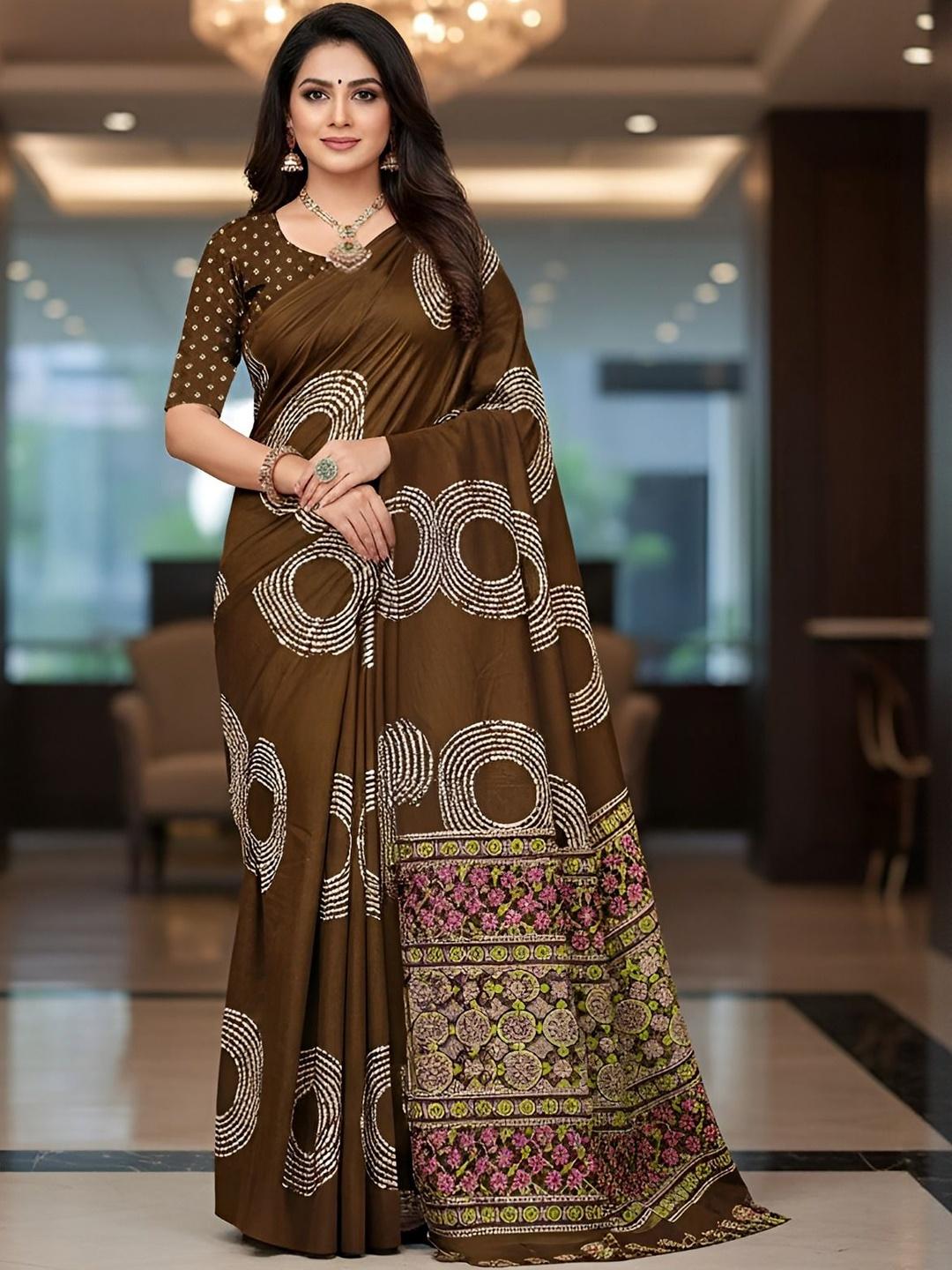 Buy GEN Z TRENDS Batik Pure Cotton Handloom Saree - Sarees for Women ...