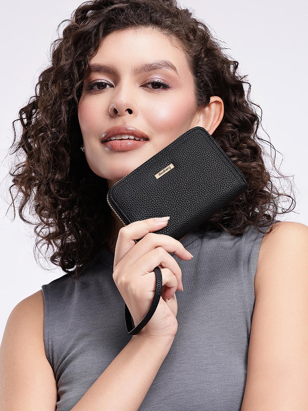 Buy DressBerry Women Textured Zip Around Wallet - Wallets for Women ...