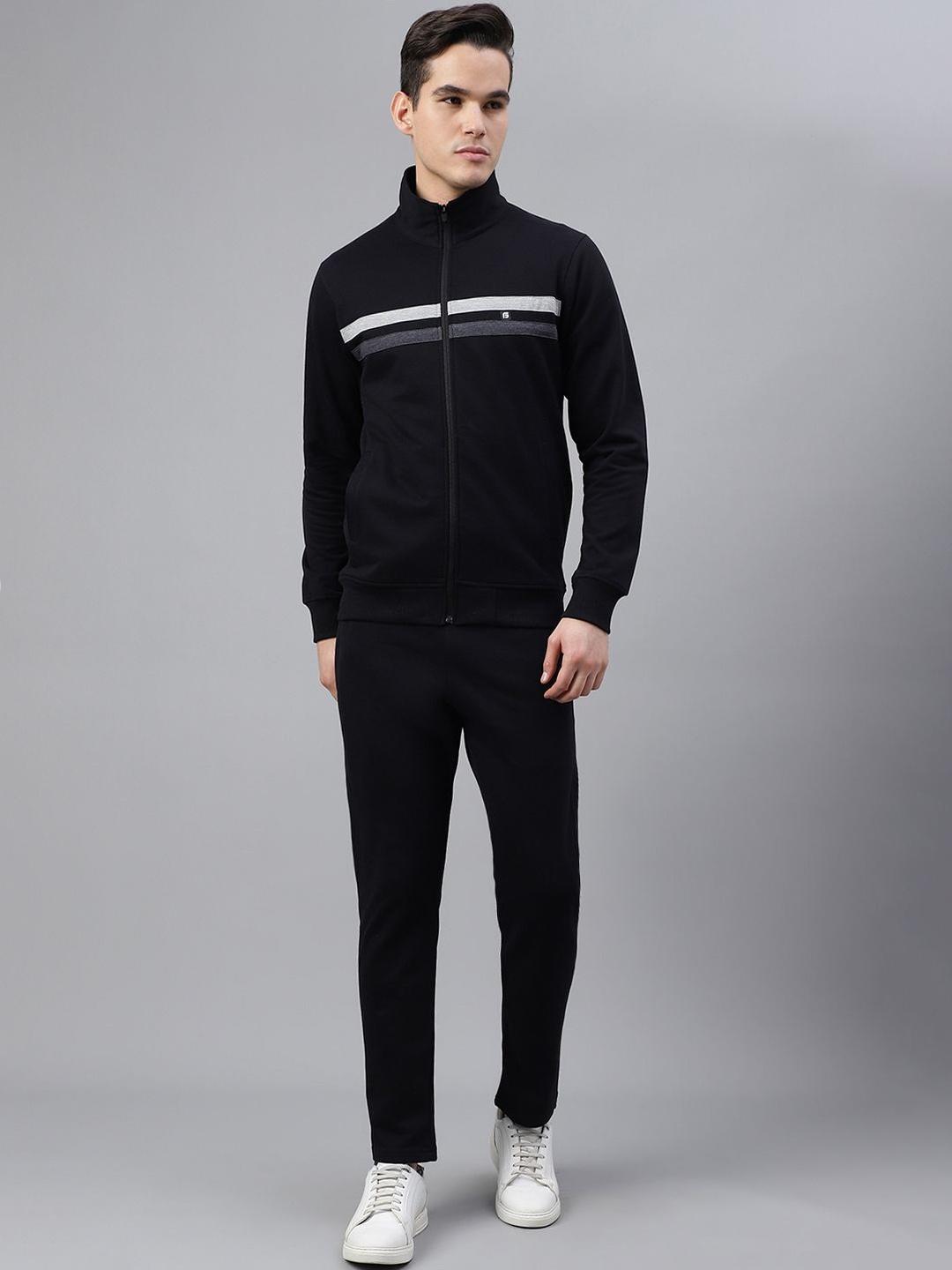 Buy FCK GOLD Men Mock Collared Regular Fit Mid Rise Tracksuit ...
