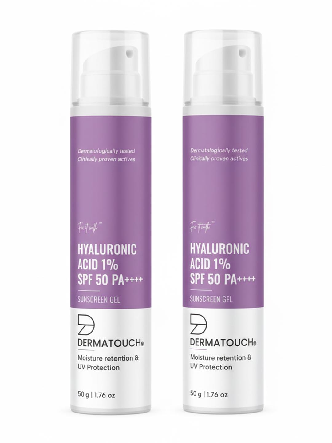 Buy Dermatouch PACK OF 2 Hyaluronic Acid 1% Sunscreen Gel SPF 50 50 G ...