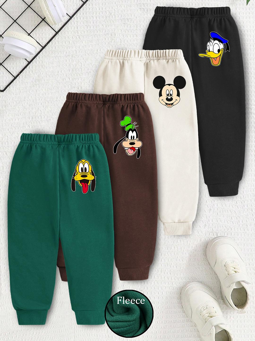 Buy YK Disney Kids Unisex Pack Of 4 Disney Character Print Cotton Track ...