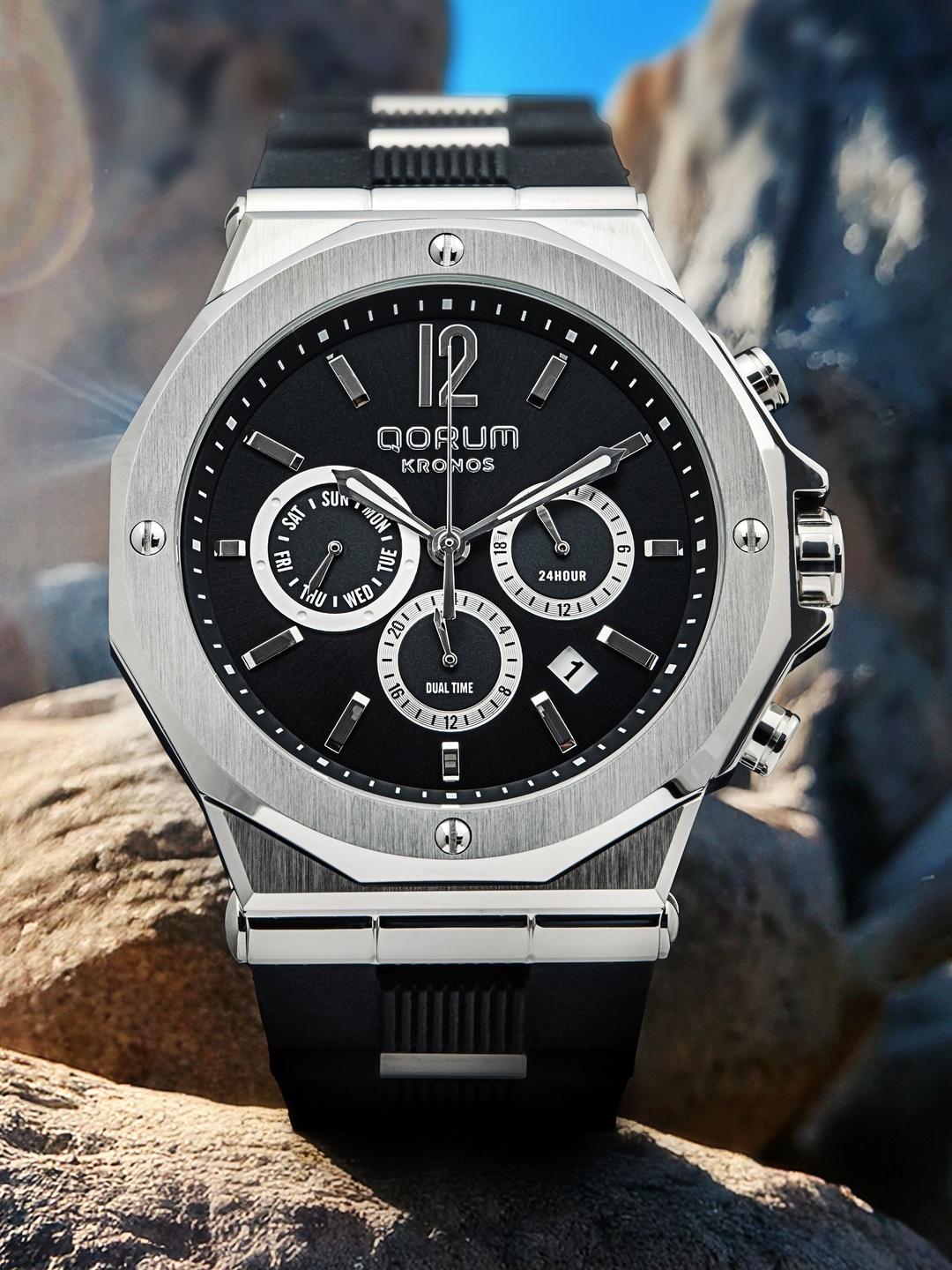 Buy QORUM INDIA Men Analogue Chronograph Watch G131 Kronos Black - Watches for Men 37570975 | Myntra