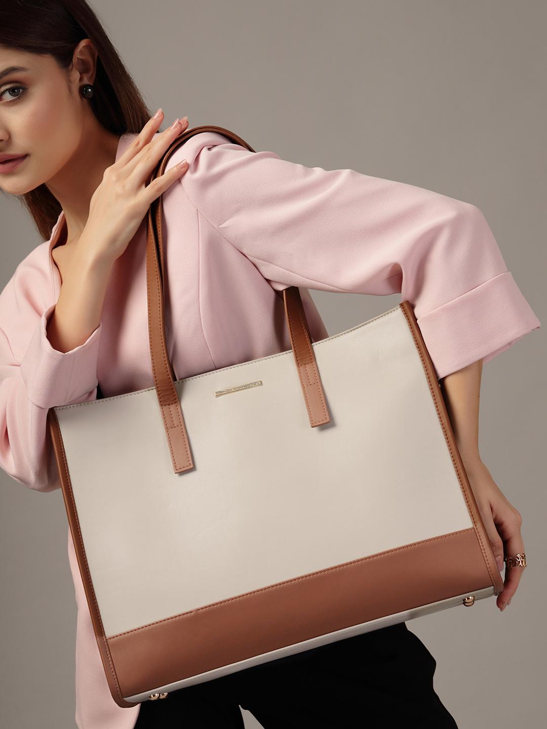 Buy French Connection Women Colourblocked Shopper Tote Bag - Handbags ...
