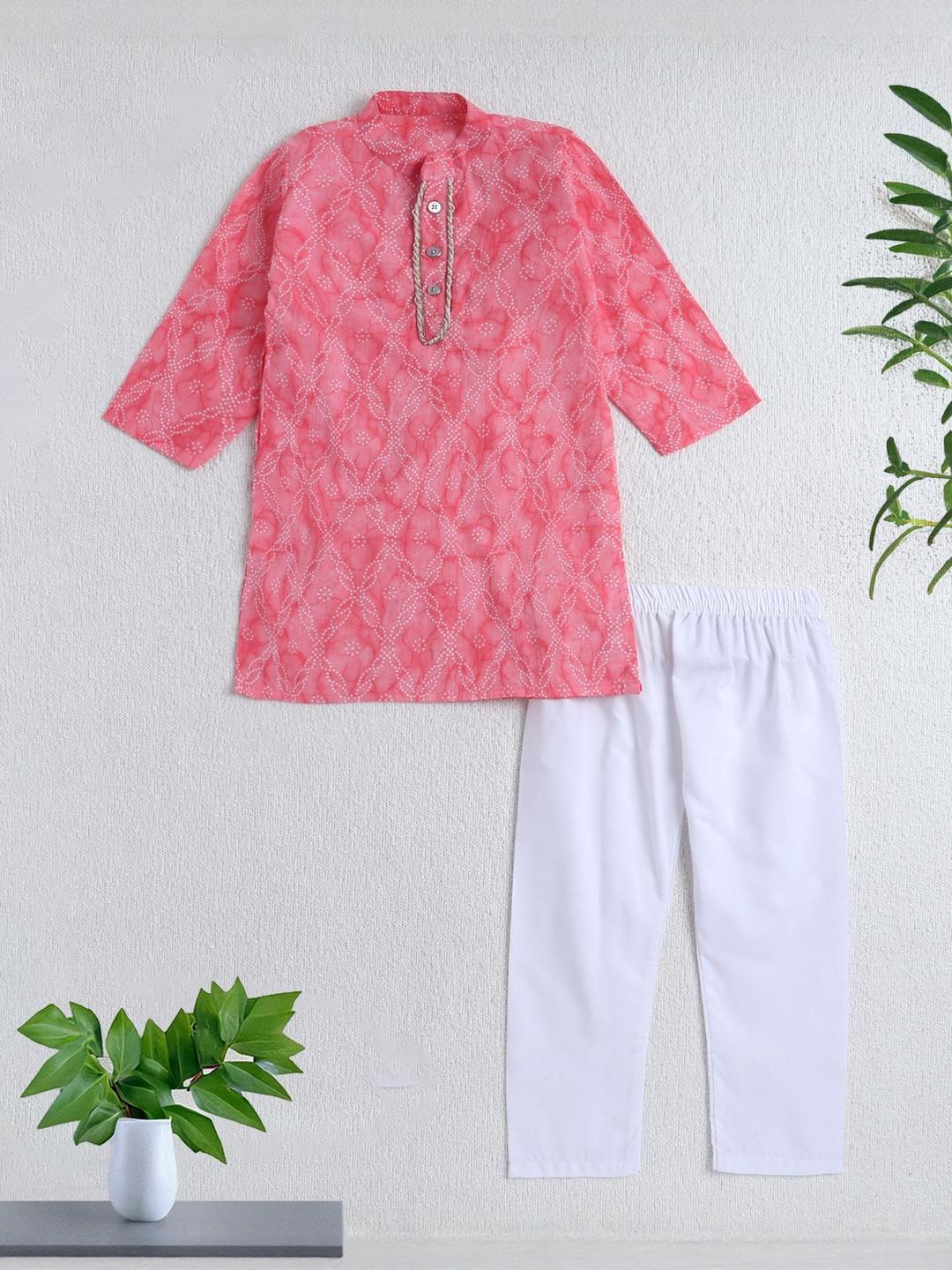 Buy The Magic Wand Boys Ethnic Motifs Printed Regular Pure Cotton Kurta ...