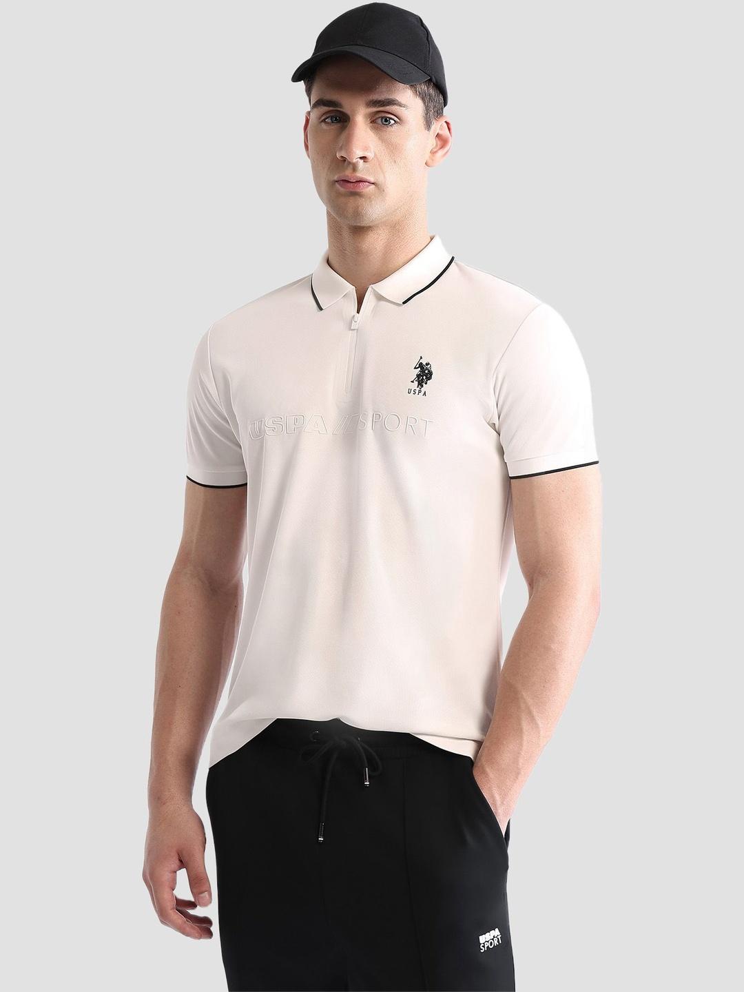 Buy USPA Sport Men Brand Logo Printed Polo Collar T Shirt - Tshirts for ...