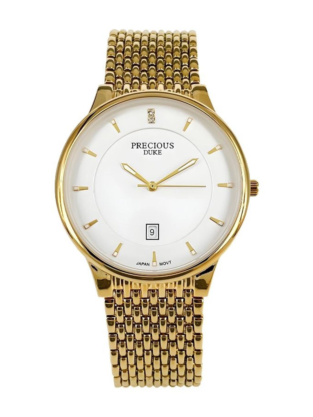 Buy Precious Duke Men Analogue Date Aperture Watch 844140342442 Gold ...