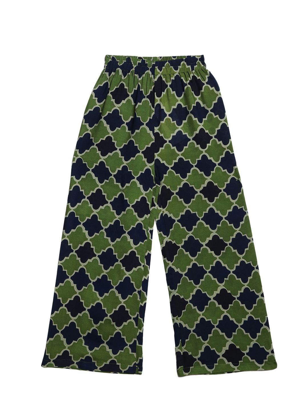 Buy Cherry & Jerry Girls Printed Relaxed Wide Leg Trousers - Trousers ...