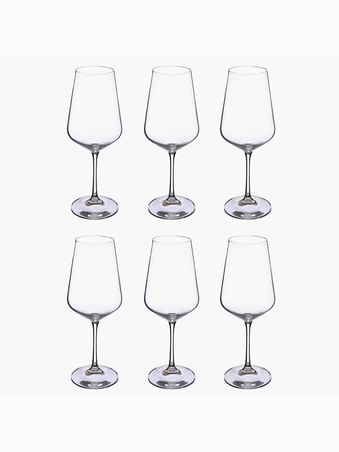 Buy Bohemia Crystal Sandra Transparent 6 Pieces Lead Free Wine Glasses ...