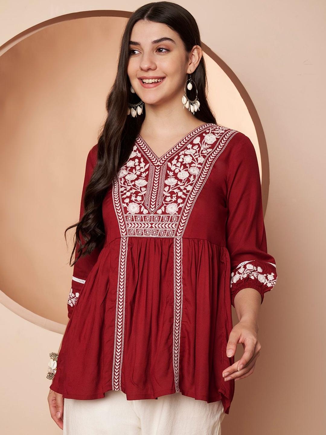 Buy Anouk Floral Embroidered Ethnic Top - Tops for Women 37606804 | Myntra
