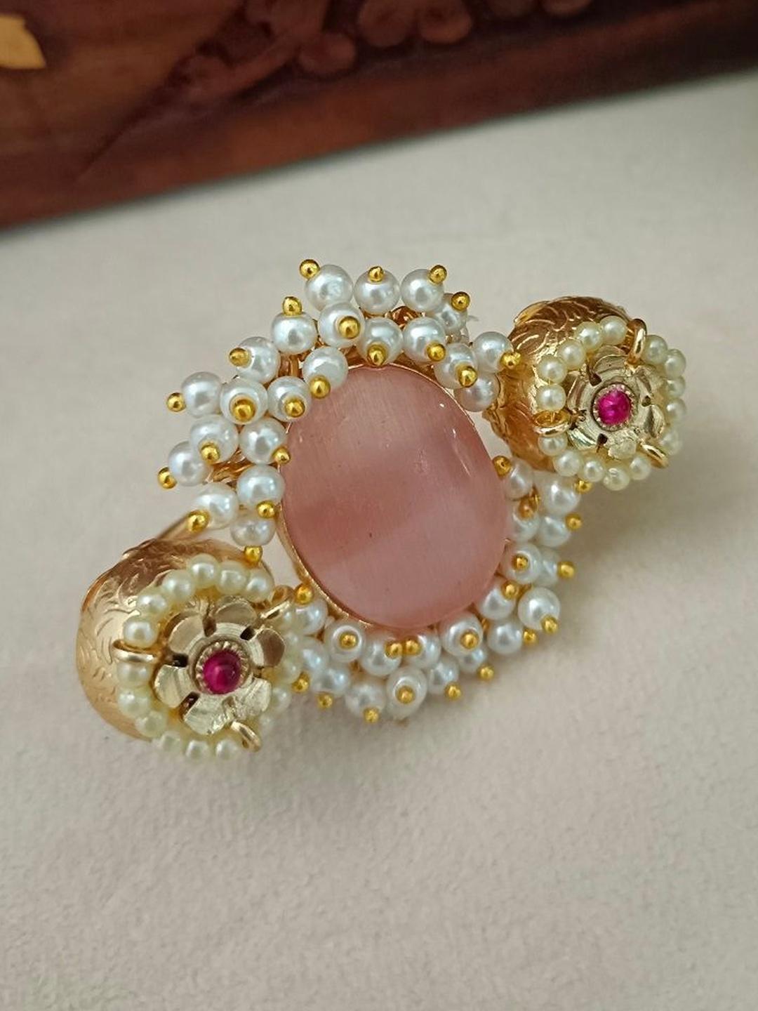 Buy Sanjog Gold Plated Artificial Stones Studded And Beaded Double ...