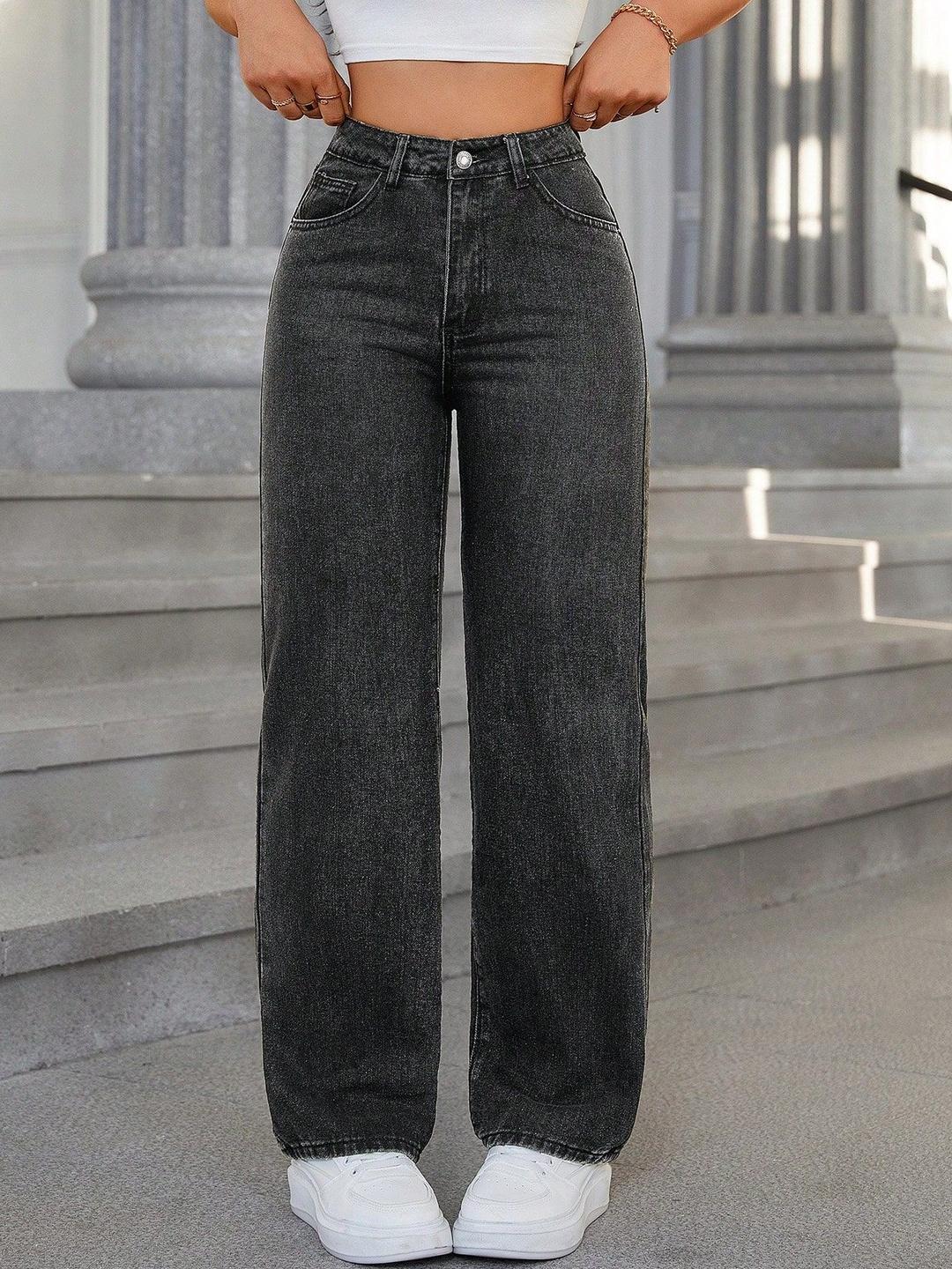Buy MERCEL Women Original Wide Leg High Rise Light Fade Stretchable ...