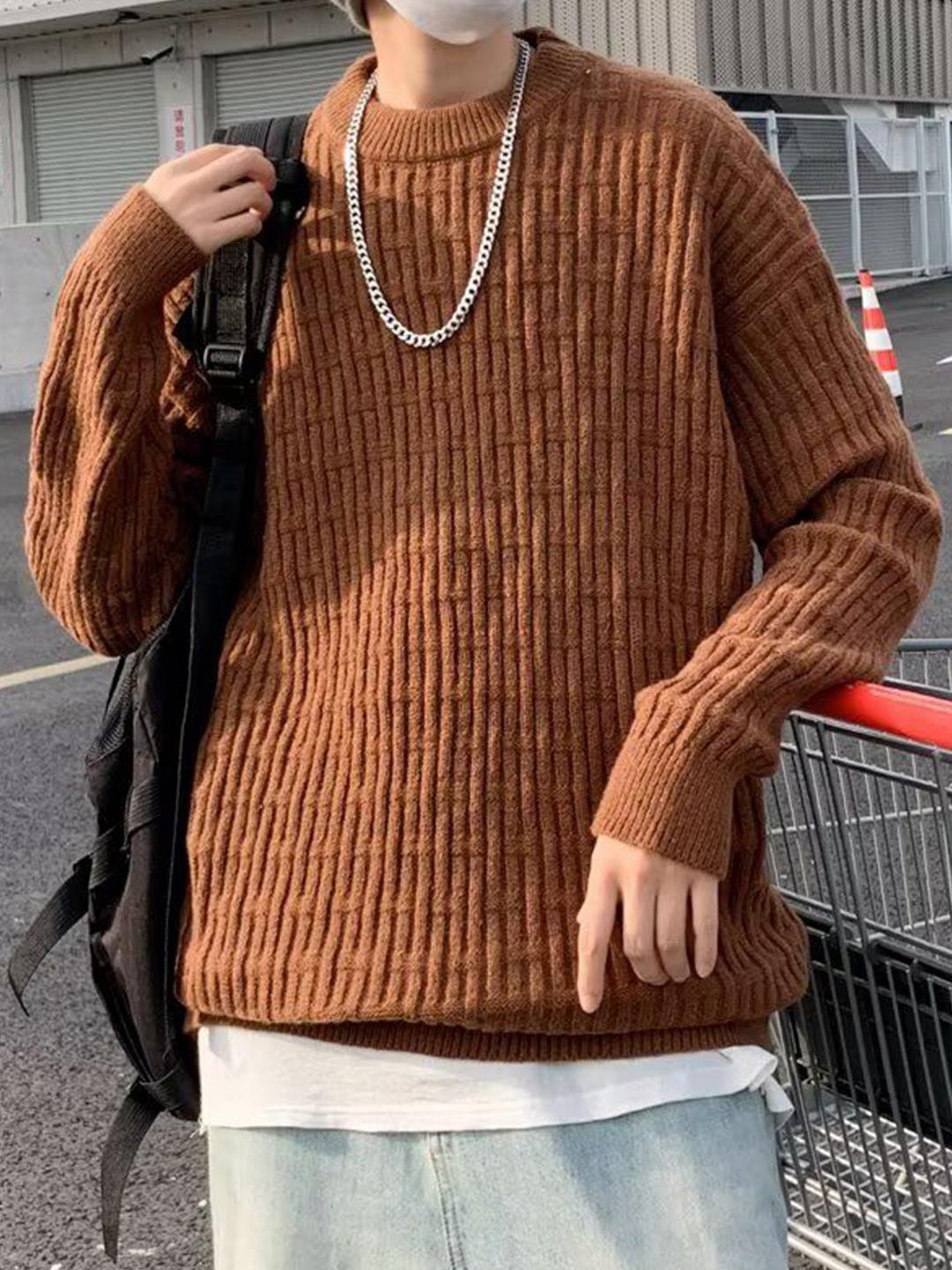 Buy StyleCast X Revolte Self Design Long Sleeves Pullover Sweater ...
