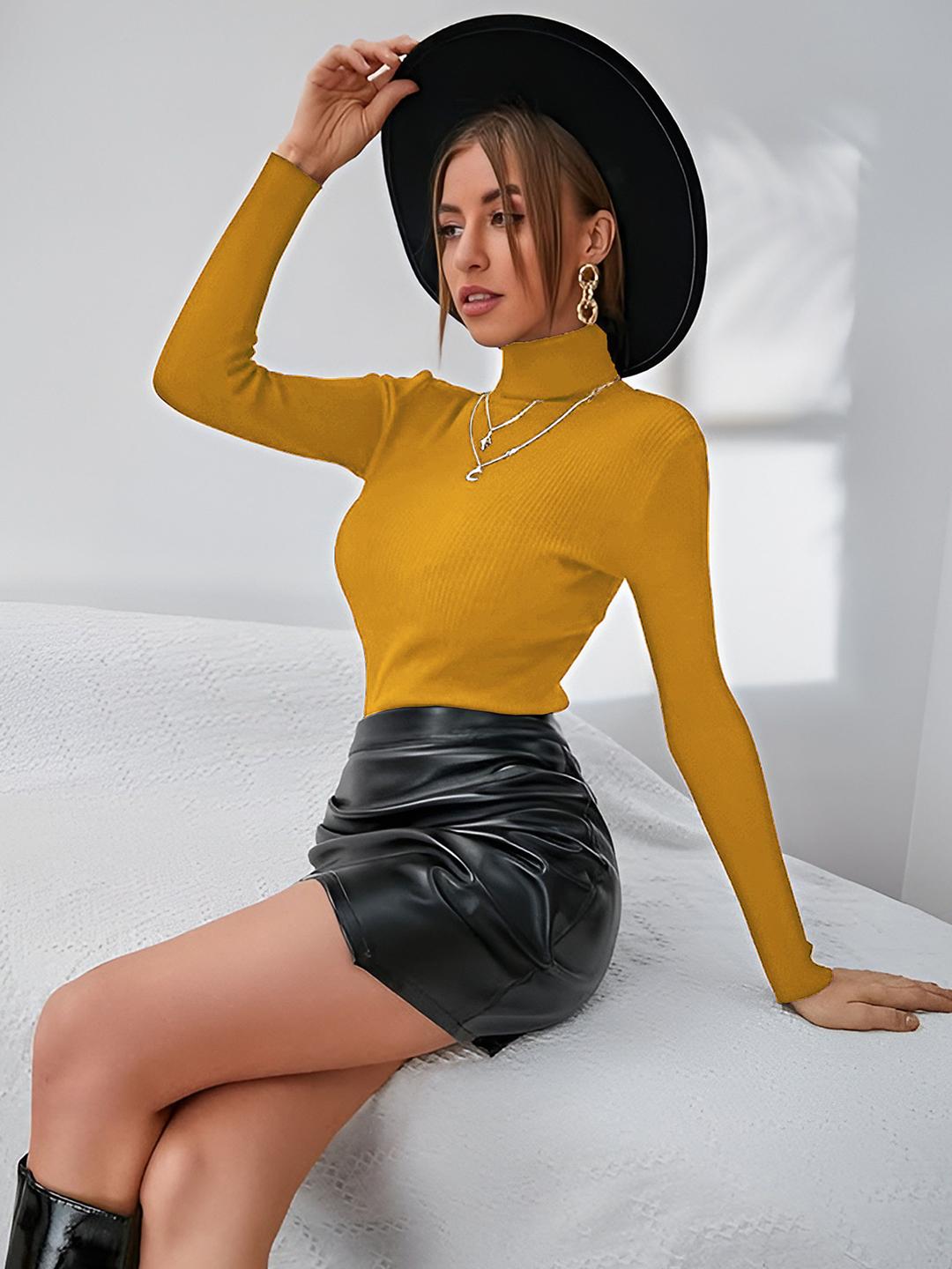 Buy Kintu Parantu Ribbed High Neck Pullover Sweater - Sweaters for ...