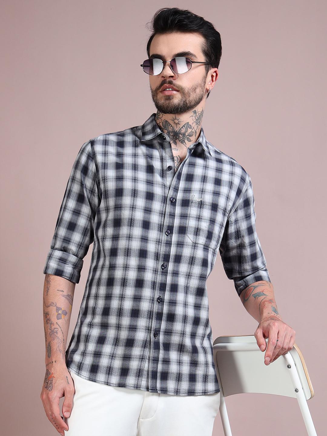 Buy RIGS AND RAGS Men Classic Checked Casual Shirt - Shirts for Men ...