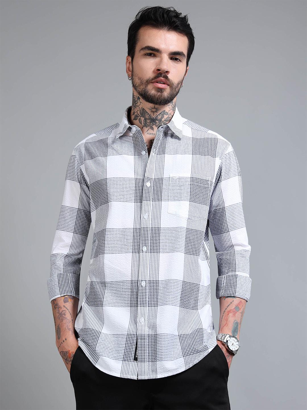 Buy RIGS AND RAGS Men Classic Checked Casual Shirt - Shirts for Men ...
