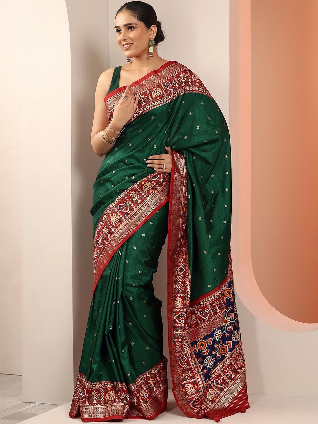 Buy Libas Ethnic Motifs Woven Design Saree With Unstitched Blouse Piece - Sarees for Women ...