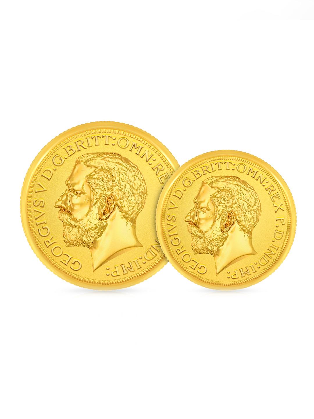 Buy BHIMA BIS Hallmark 22K 916 Purity George Head Gold Coin Combo 4g+2g ...