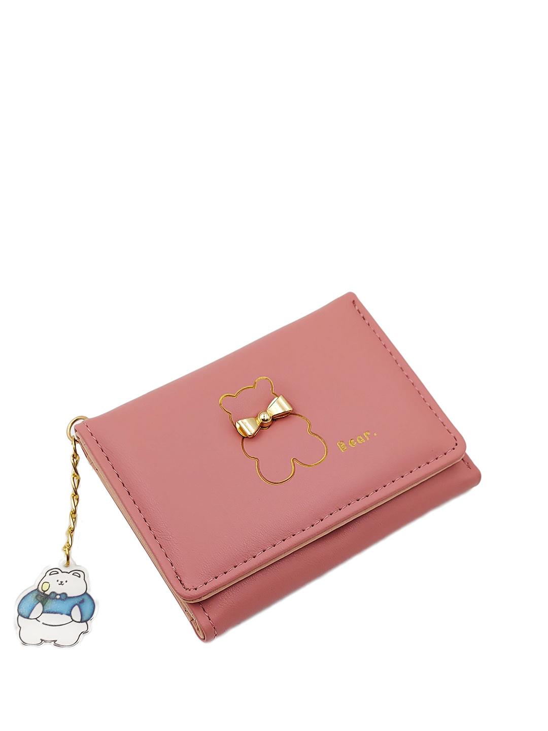 Buy VALERIE Women Textured Bow Detailed Three Fold Wallet - Wallets for ...