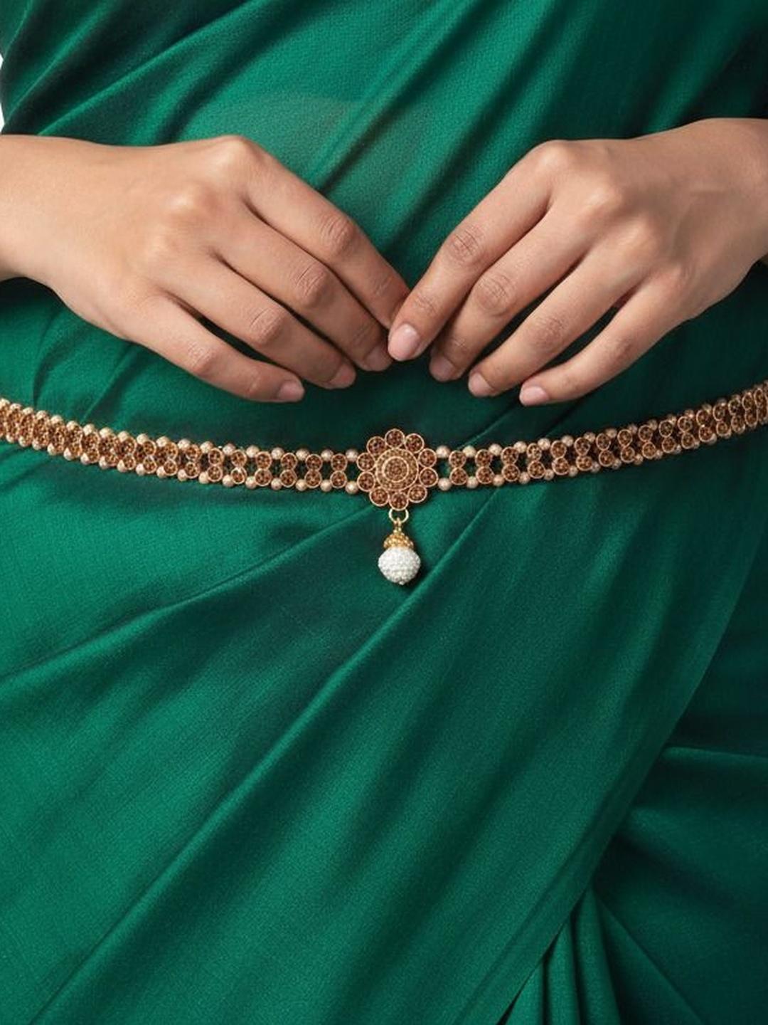 Buy VALUSHA Women Studded Waist Chain Saree Accessories - Saree ...