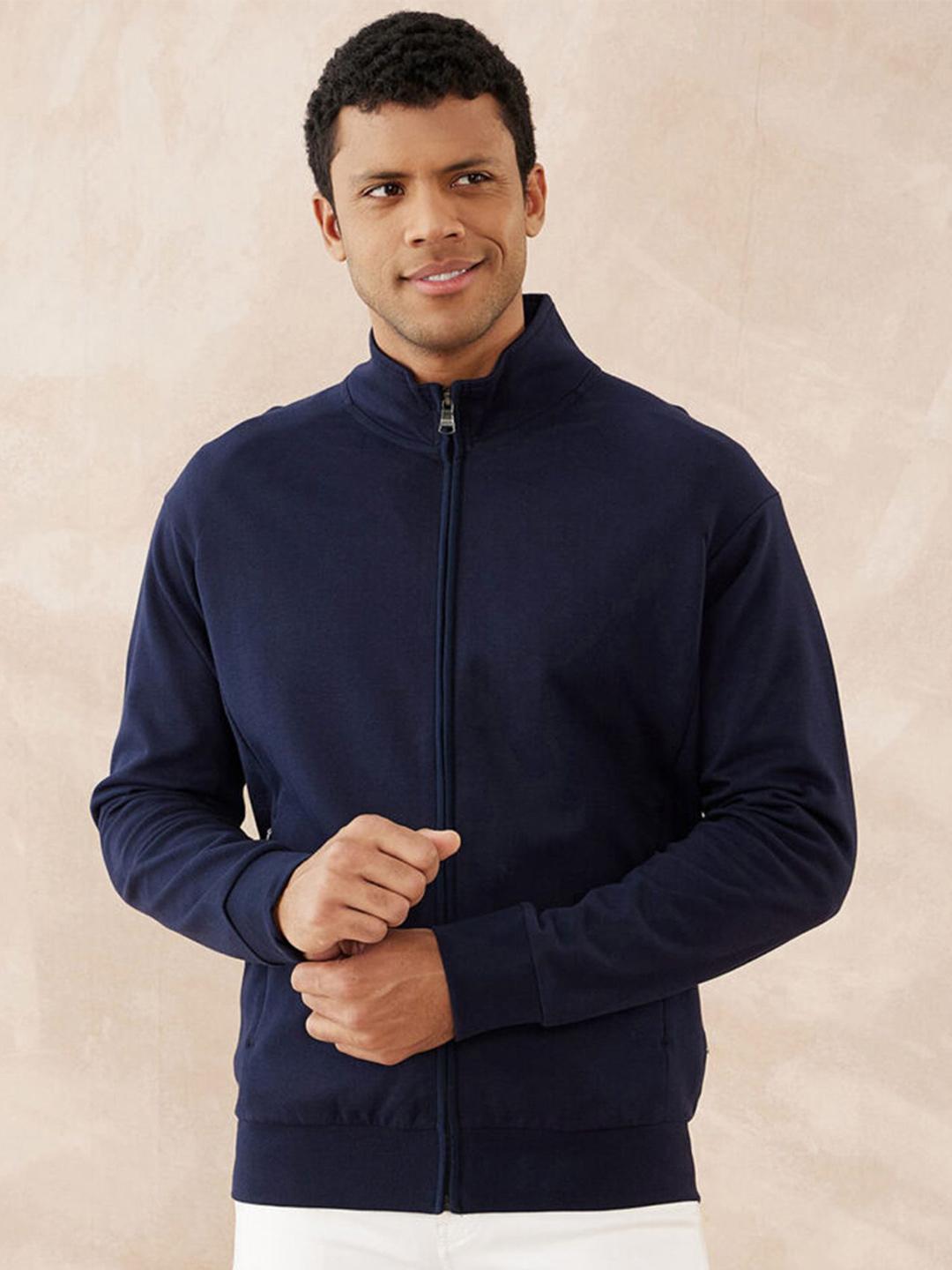 Buy AUSK Men Mock Collar Cotton Tailored Jacket - Jackets for Men ...