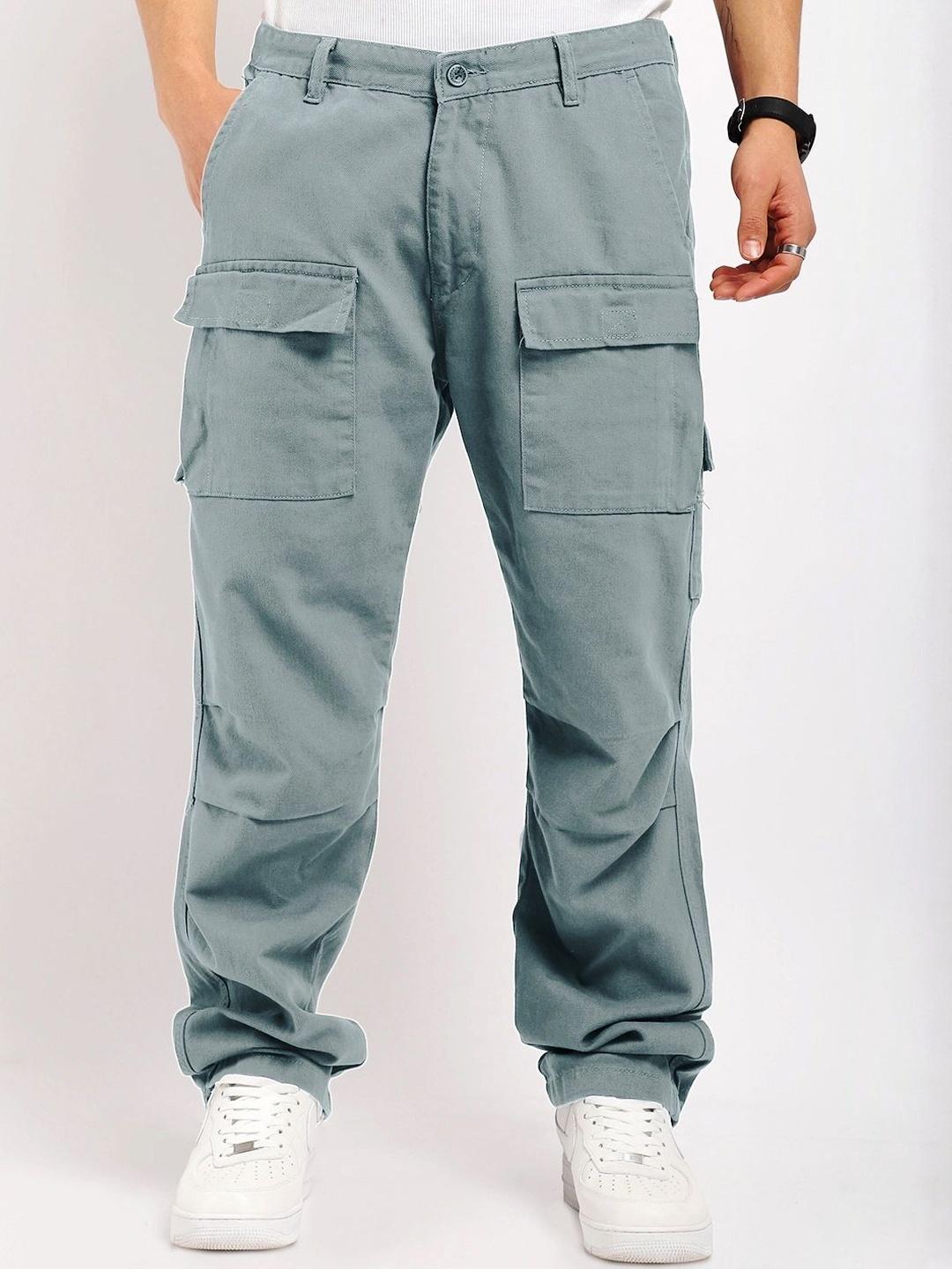 Buy JIMMY & JORDAN Men Riverside Chrome Relaxed Fit Cargos Trousers ...
