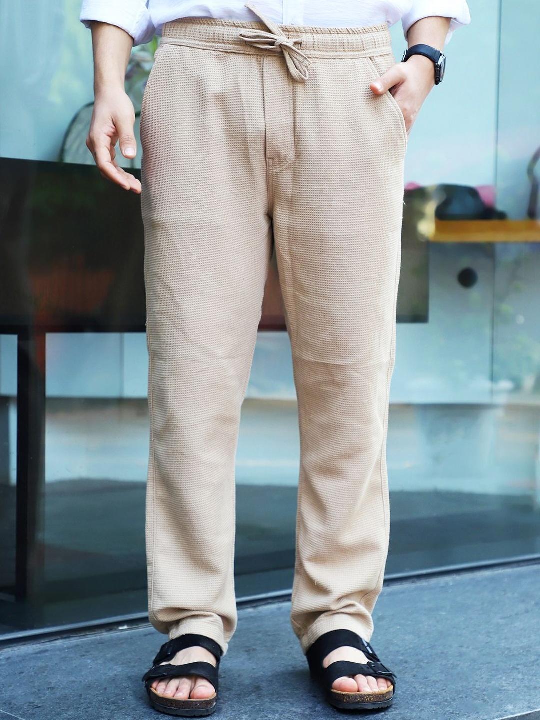 Buy JIMMY & JORDAN Men Textured Easy Wash Trousers - Trousers for Men ...