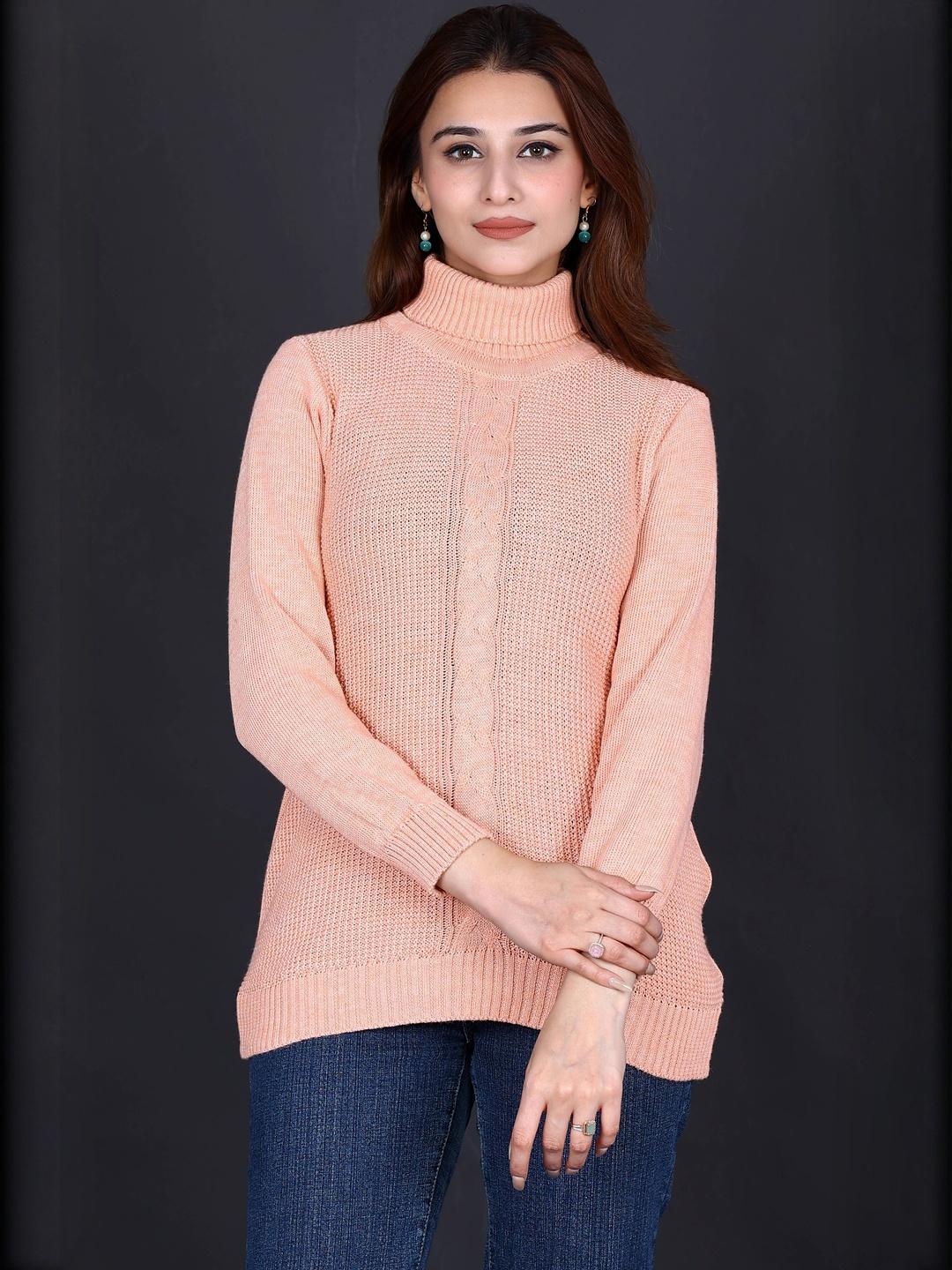 Buy KNITZY Women Self Design High Neck Woollen Top - Tops for Women ...