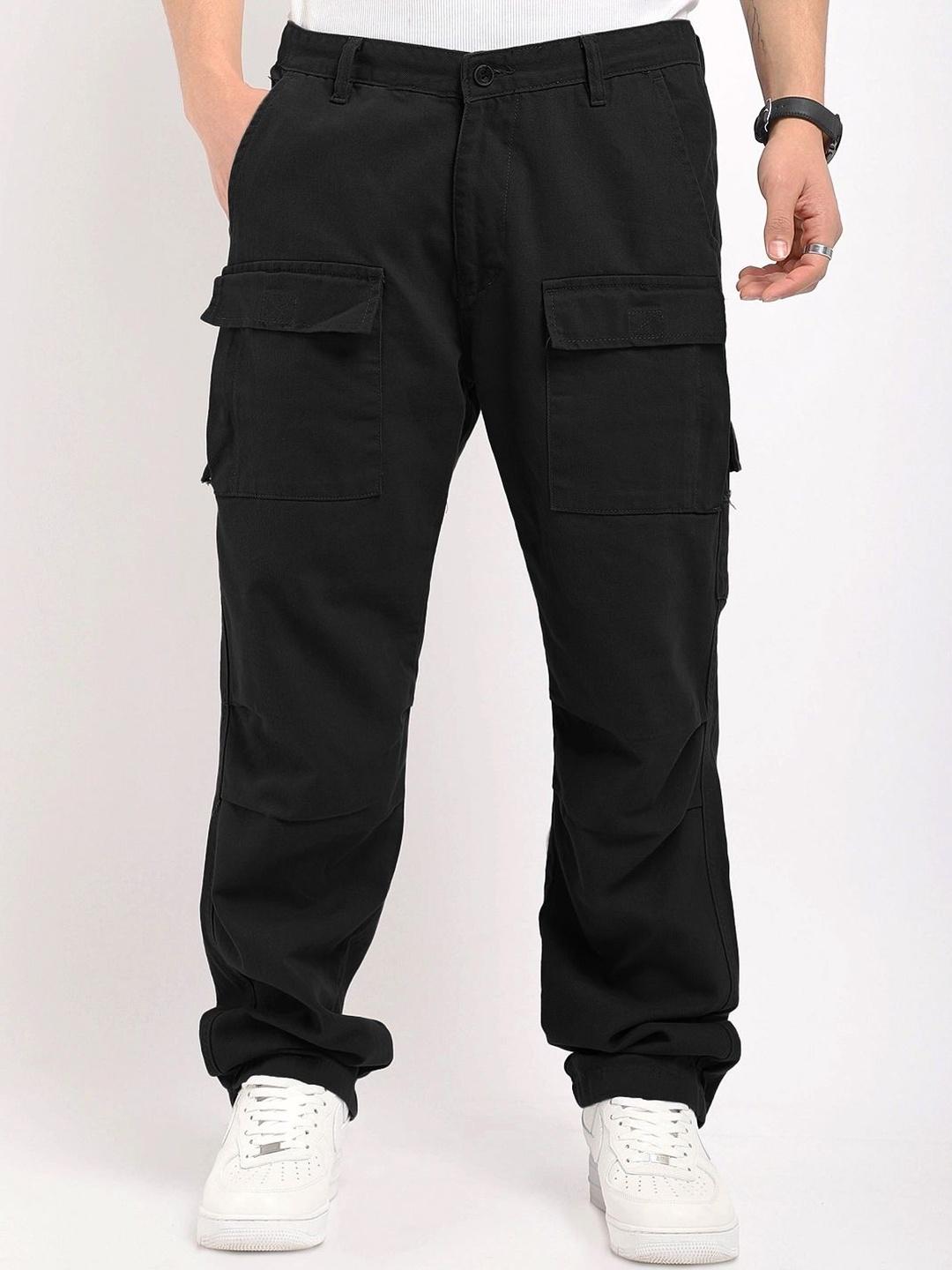 Buy JIMMY & JORDAN Men Relaxed Fit Mid Rise Cotton Cargos - Trousers ...