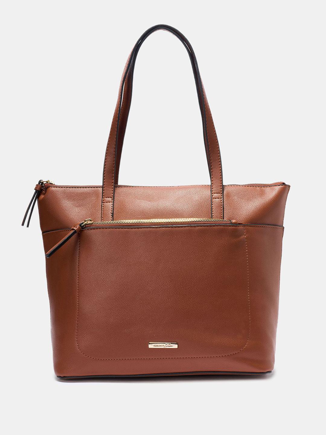 Buy Forever Glam By Pantaloons Two Handles Zip Detail Oversized Shopper ...