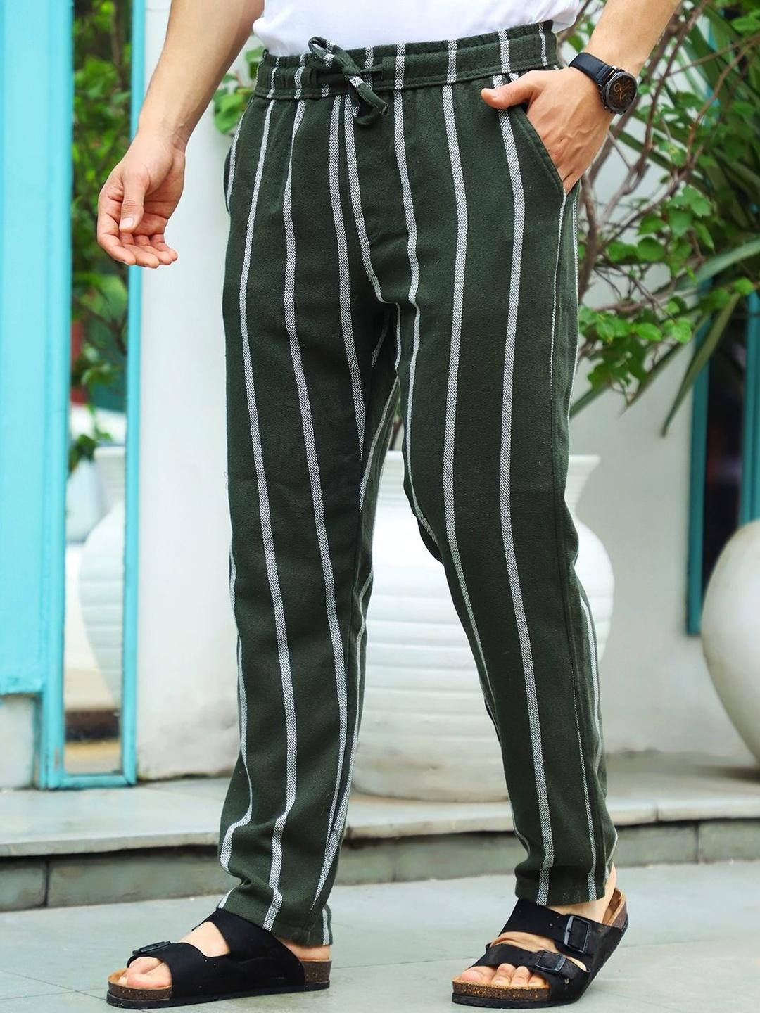 Buy JIMMY & JORDAN Men Striped Regular Fit Mid Rise Trousers - Trousers ...