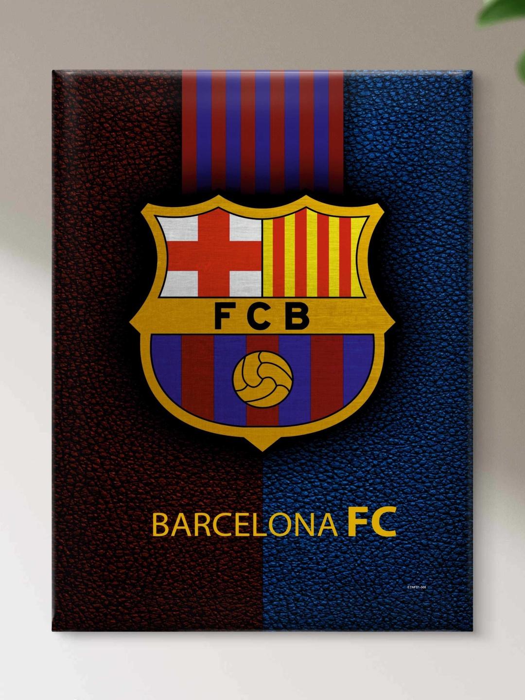Buy SAF Black Canvas Rectangle Barcelona FC Logo Paintings Wall Art 18 ...