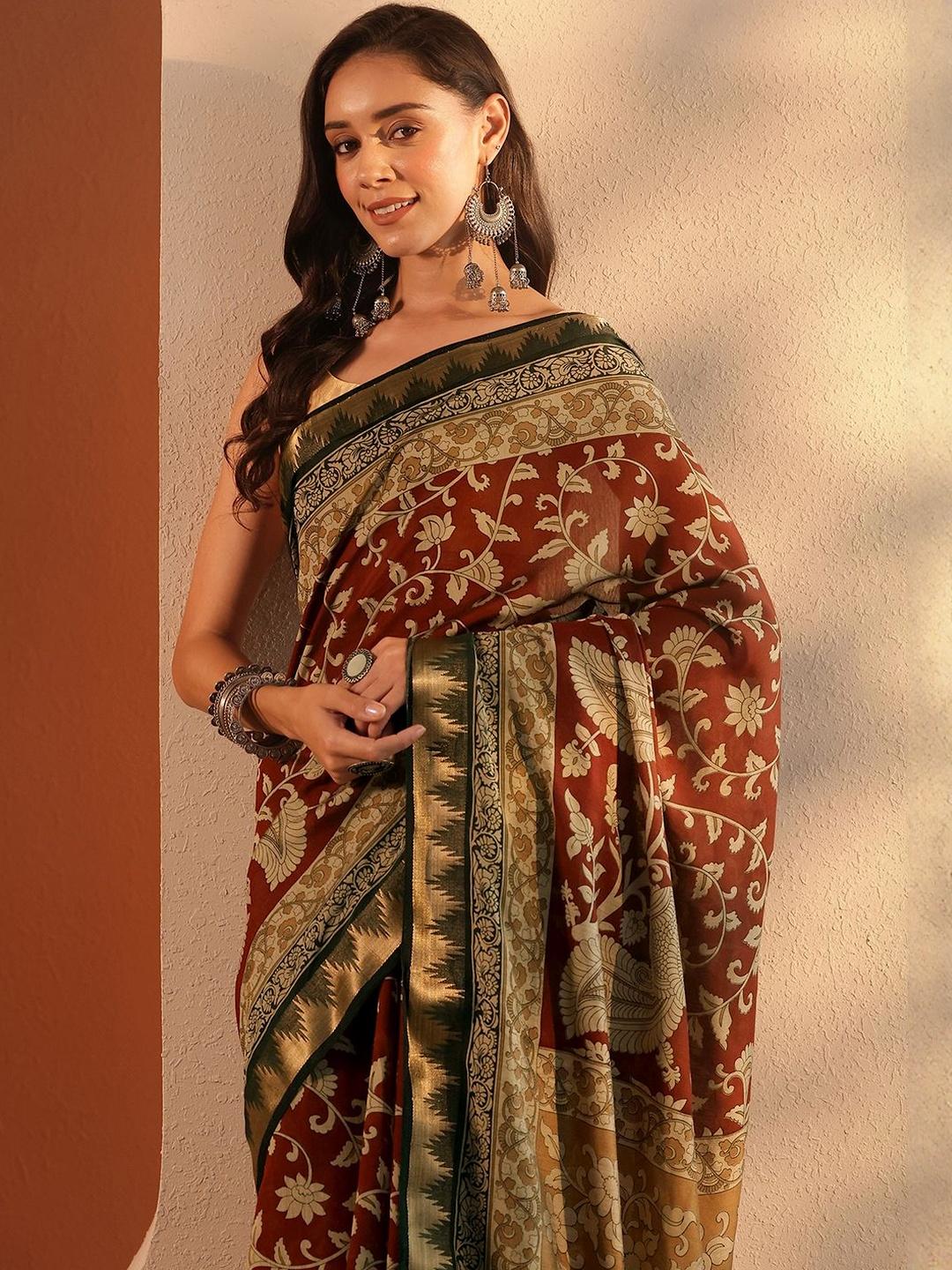Buy Libas Floral Silk Blend Handloom Saree - Sarees for Women 37533336 ...