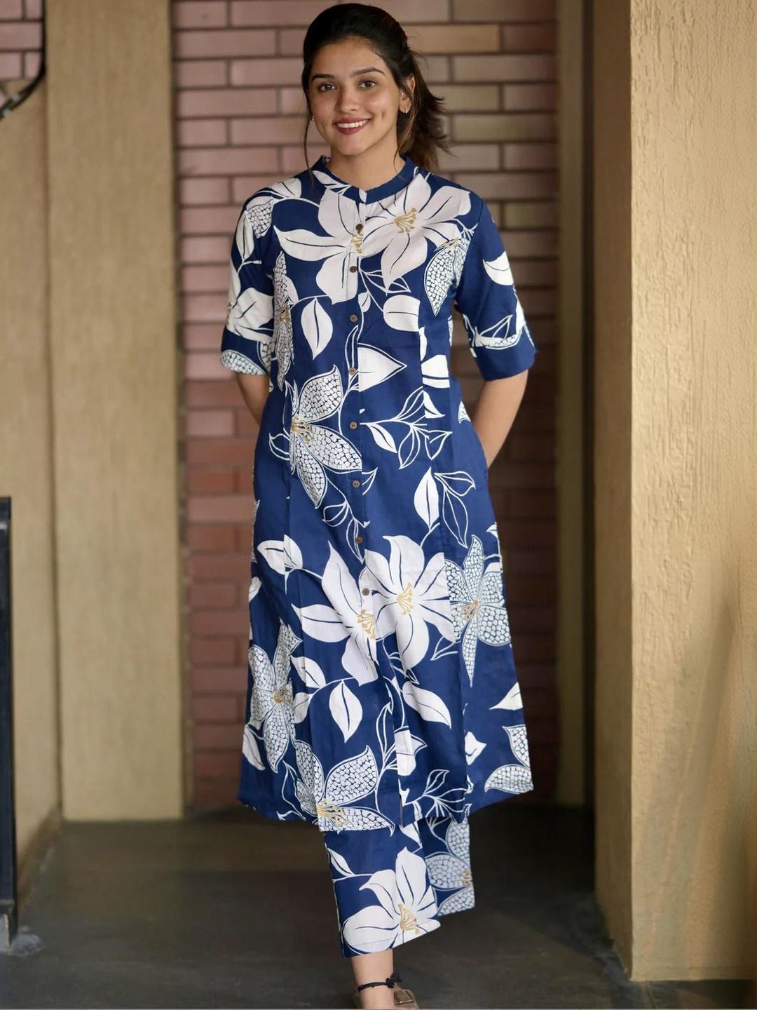 Buy MISAYL Women Floral Printed Regular Kurta With Palazzos - Kurta ...